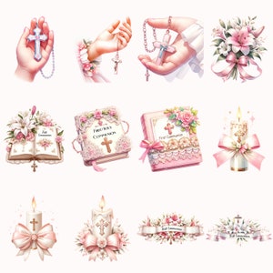 Watercolor First Communion Christian Clipart 34 PNG, Communion Ceremony ...