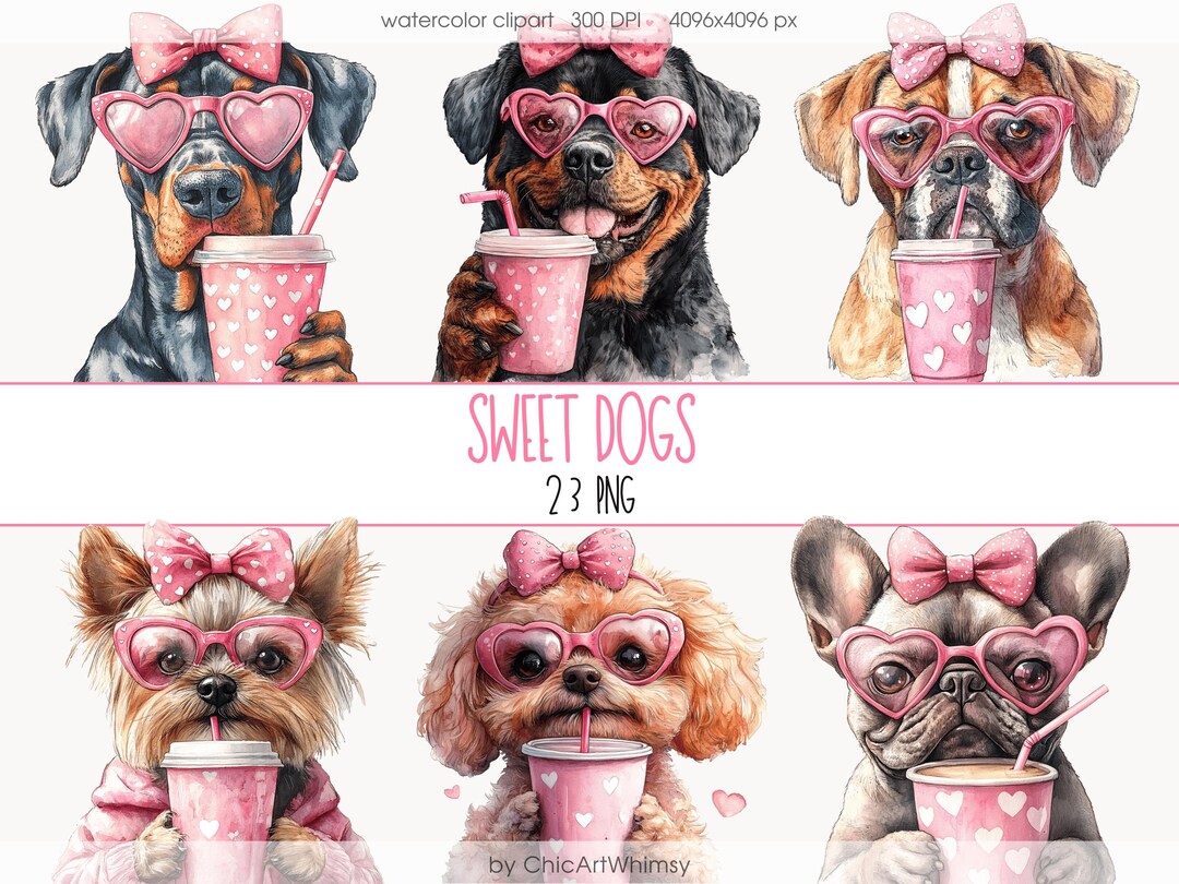 Valentine's Day Dog Breeds PNG, Cute Digital Dog Pngs, Valentines Dog ...