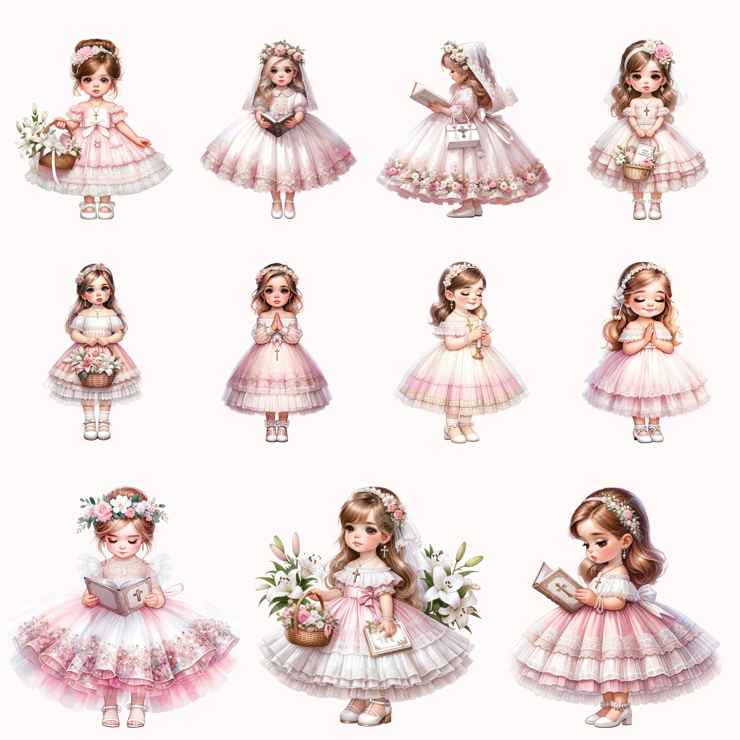 Watercolor First Communion Christian Clipart 34 PNG, Communion Ceremony ...