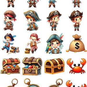 Watercolor Cute Pirate Boy Clipart, Caribbean Clipart, Little Boy ...