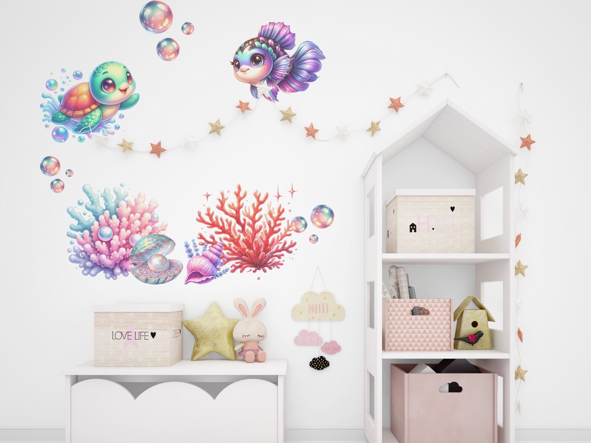 Bundle Watercolor Undersea World 46 PNG Clipart , Cute Ocean Animals ...