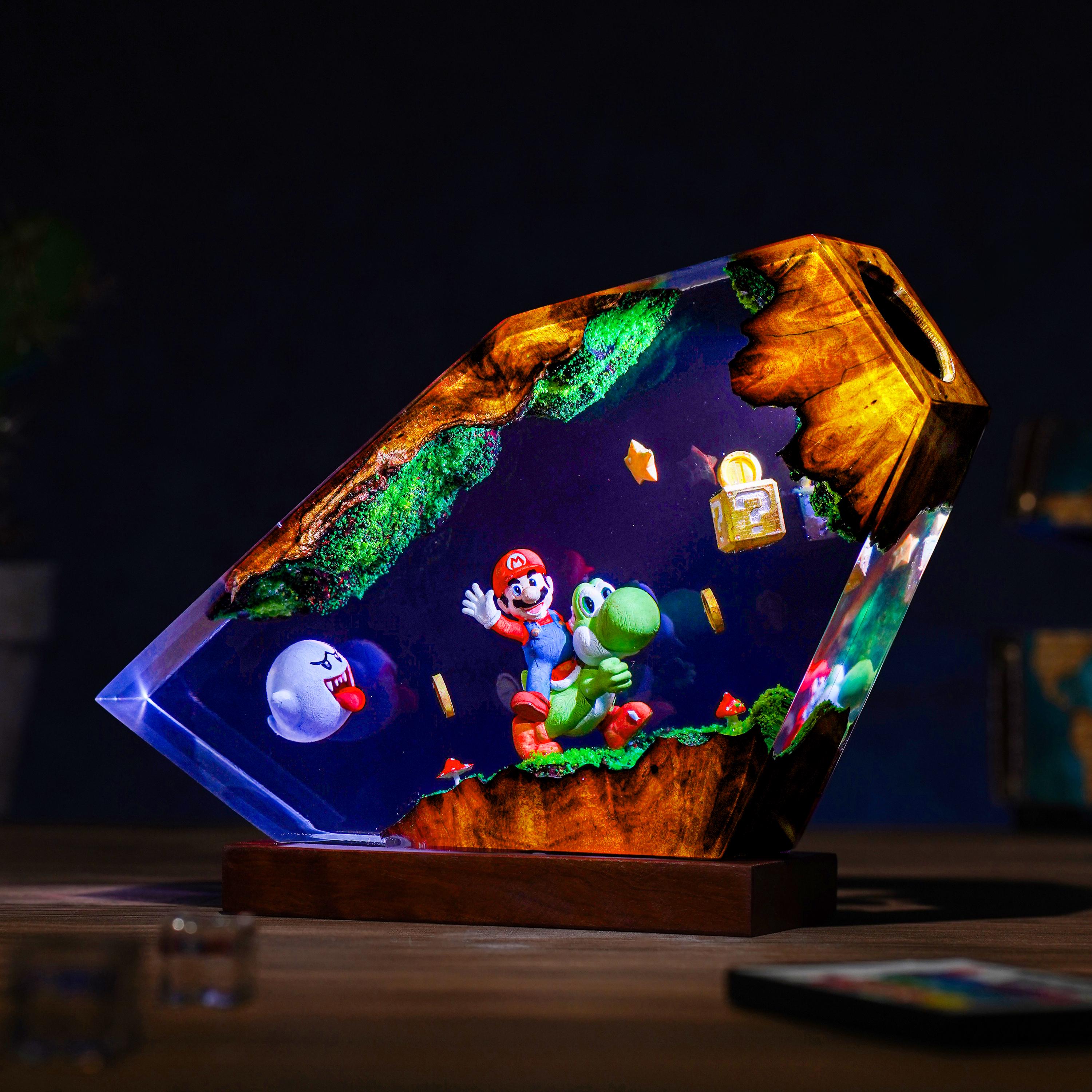 Mar.io & Yo.shi Adventure Resin Lamp, Handmade Nintendo Decor, Gamer ...