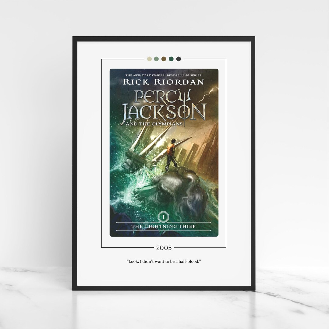 Book Cover Poster, Percy Jackson Series, Rick Riordan, Book Prints ...