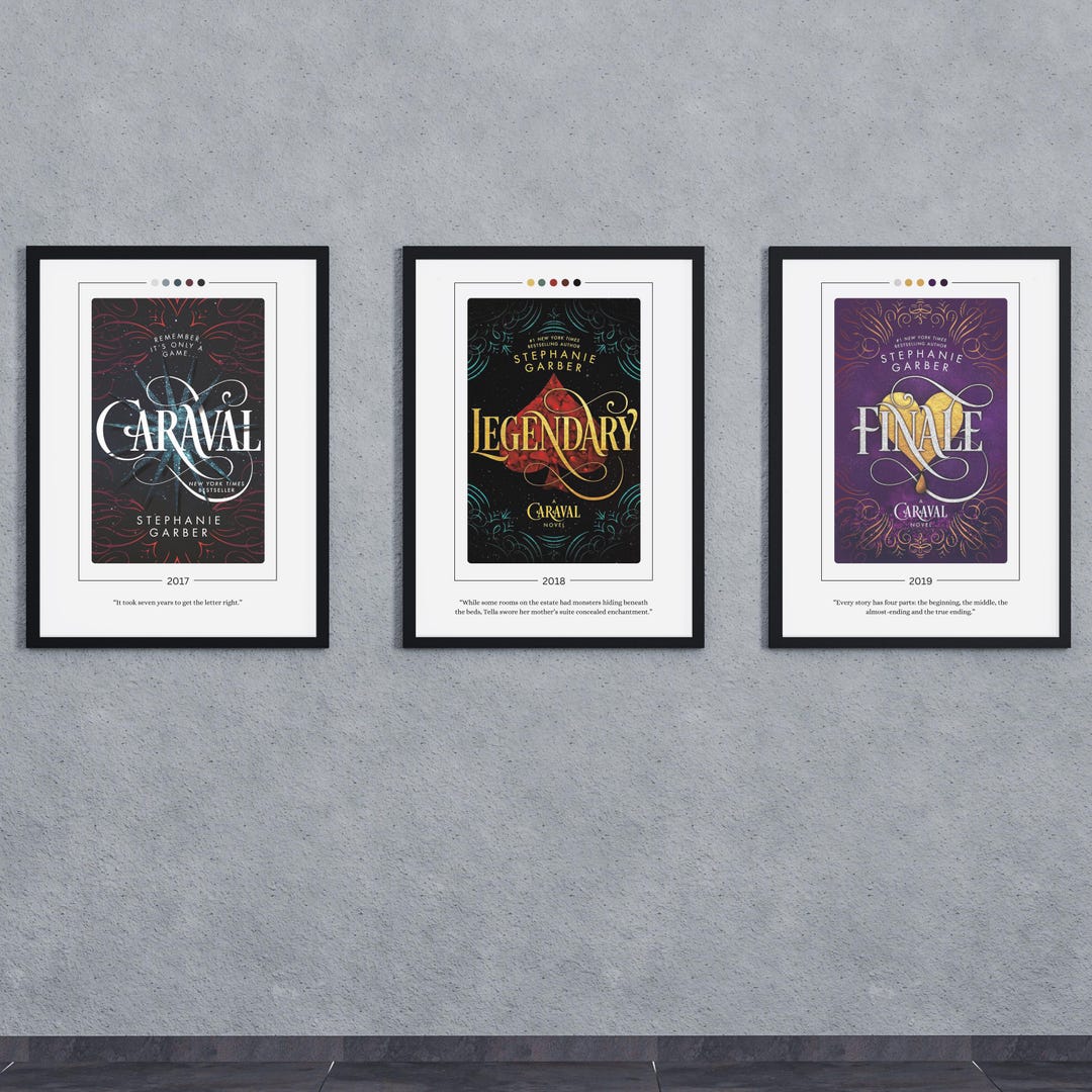Book Cover Poster, Caraval Series, Stephanie Garber, Book Prints, Book ...