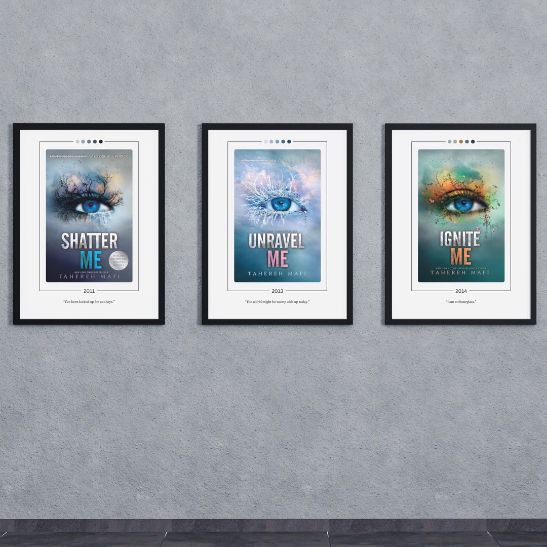 Book Cover Poster, Shatter Me Series, Tahereh Mafi, Book Prints, Book ...