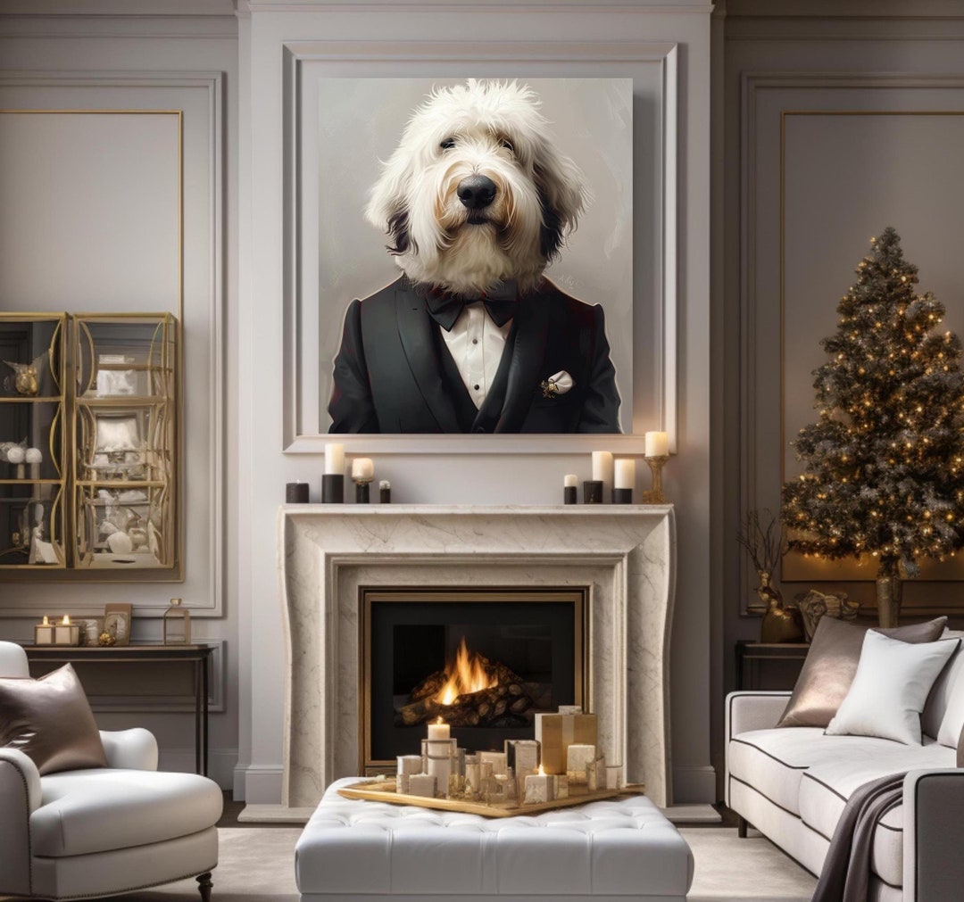 Bearded Collie, Sheepdog, Cockapoo Canvas Wall Art Dog Lover, Owners ...