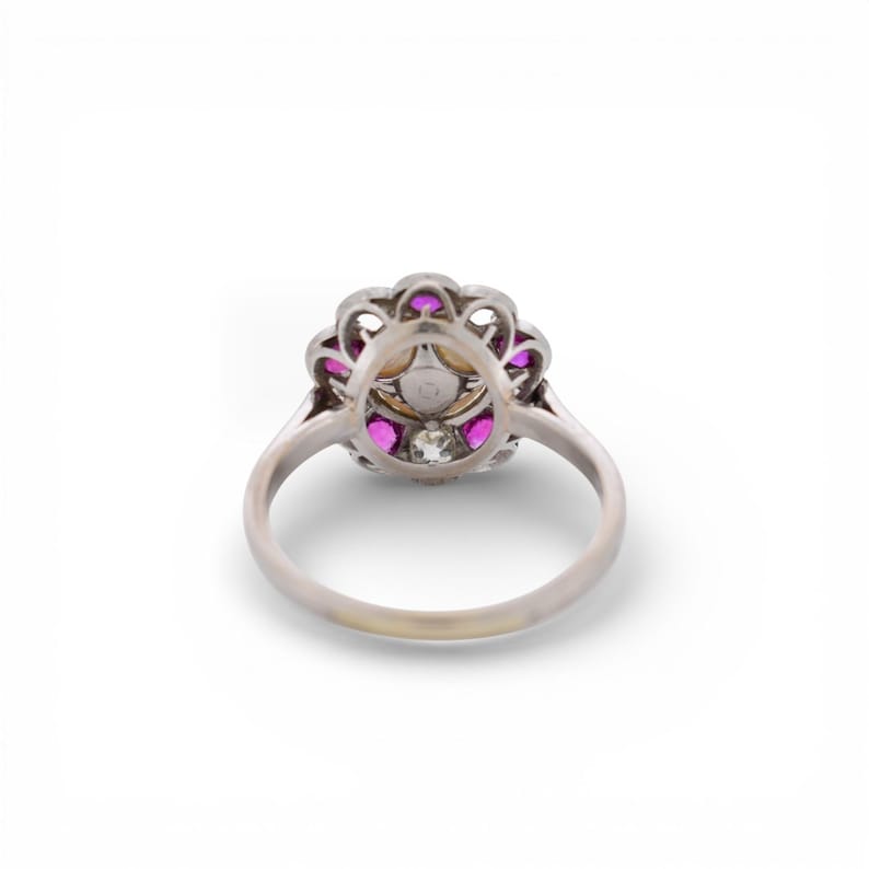 1920s Art Deco Ring – Natural Pearl, Ruby & Old Cut Diamonds, Antique ...