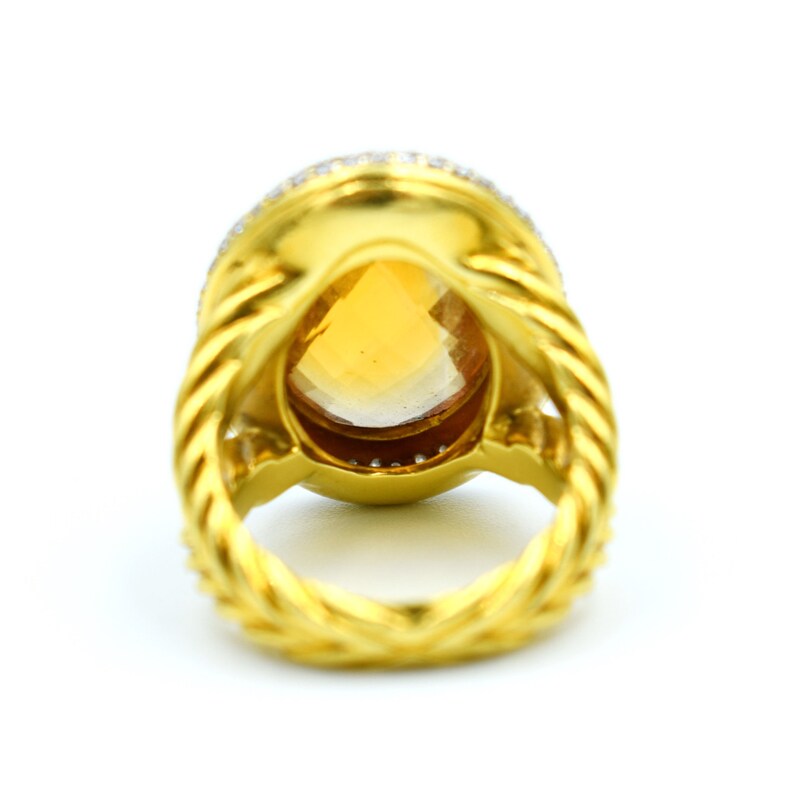 Ring David Yurman - Citrine and Diamonds Ring, 18k Gold Cocktail Ring ...