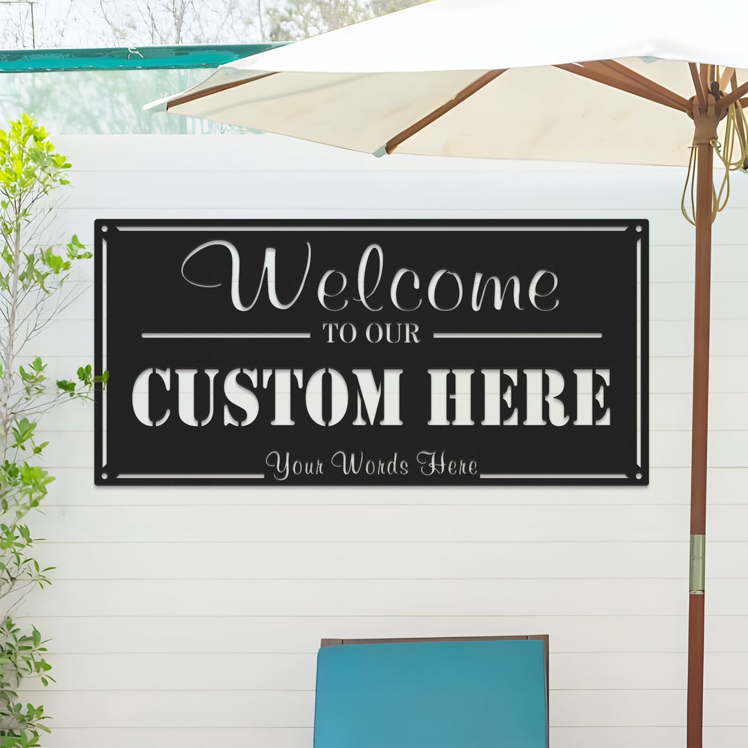 Custom Metal Patio Sign Personalized Outdoor Welcome Sign for Porch ...