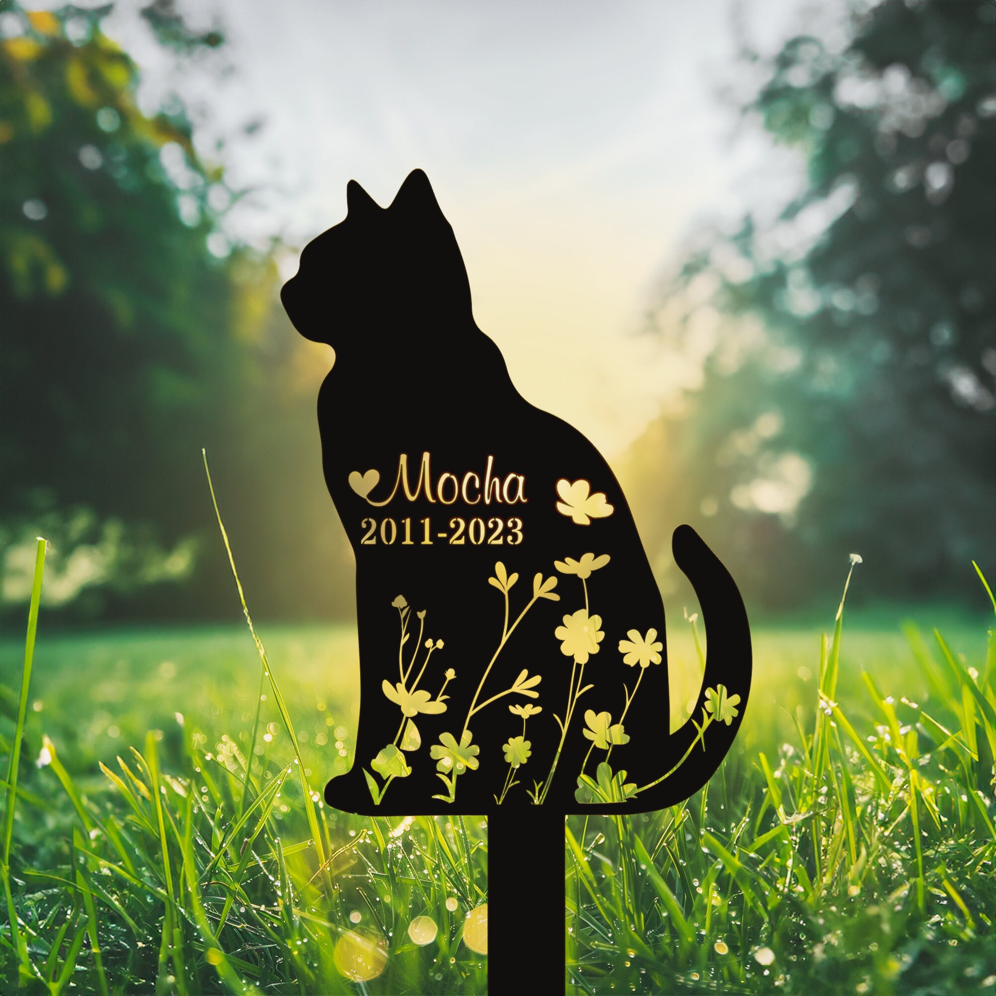 Custom Cat Breed Memorial Stake, Personalized Cat Garden Stake Sign ...