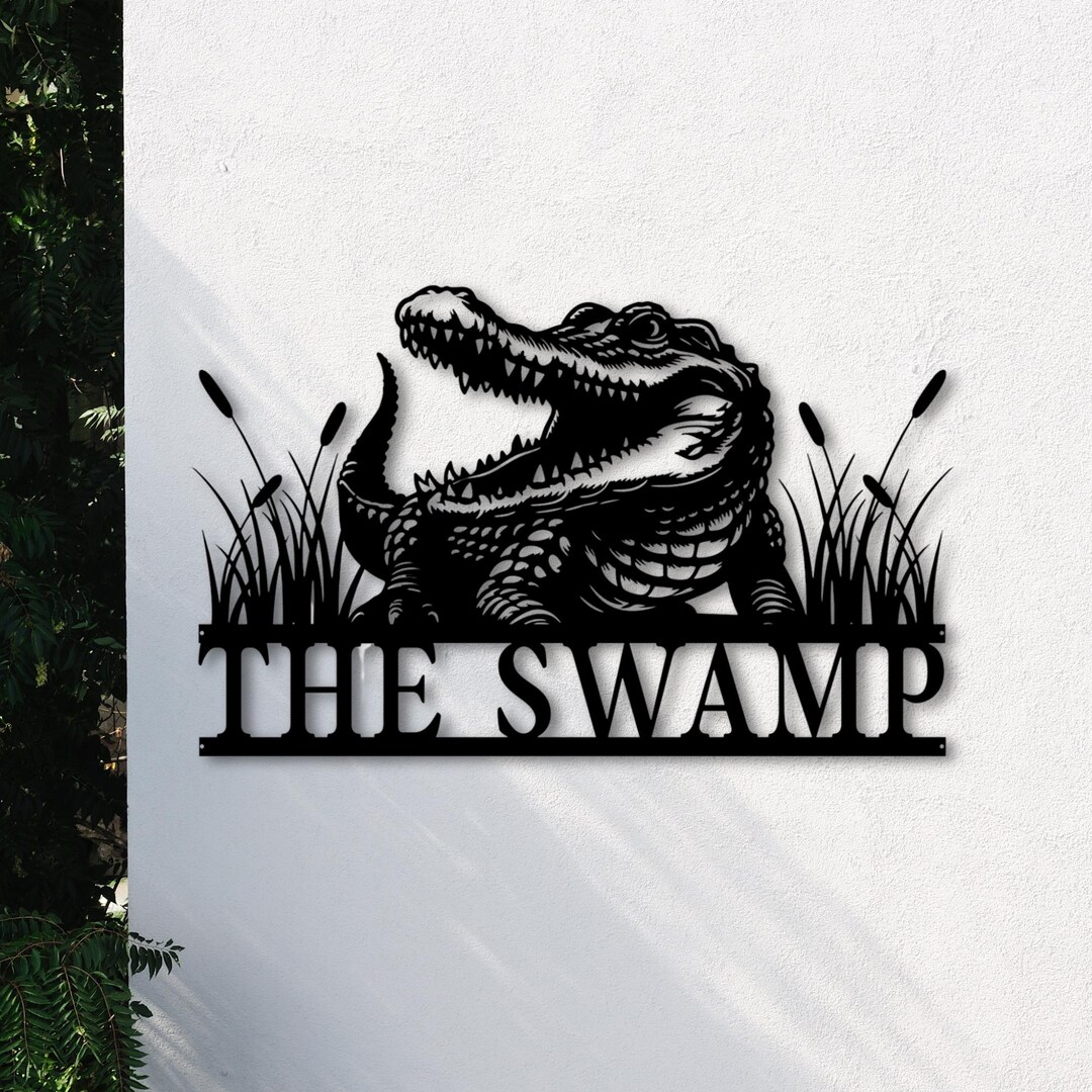 Custom Alligator Metal Sign, Crocodile Wall Art, Personalized Metal ...