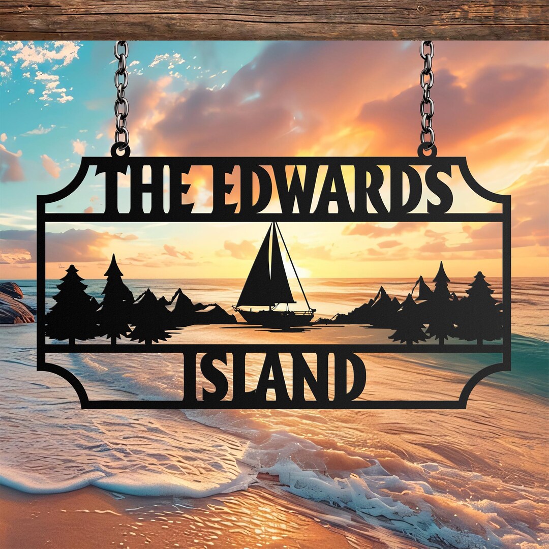 Personalized Sailboat Monogram Metal Sign With Led Light, Custom ...