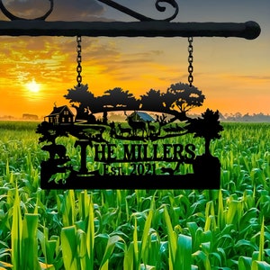 Personalized Metal Farm Sign, Custom Metal Farm Name Sign, Large Metal ...