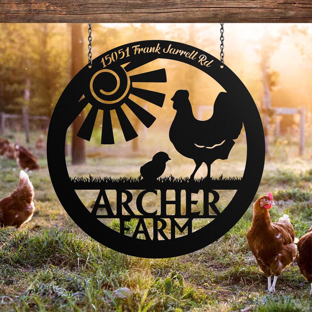 Custom Chicken Farm Metal Sign, Personalized Chicken Farm Sign, Farm ...