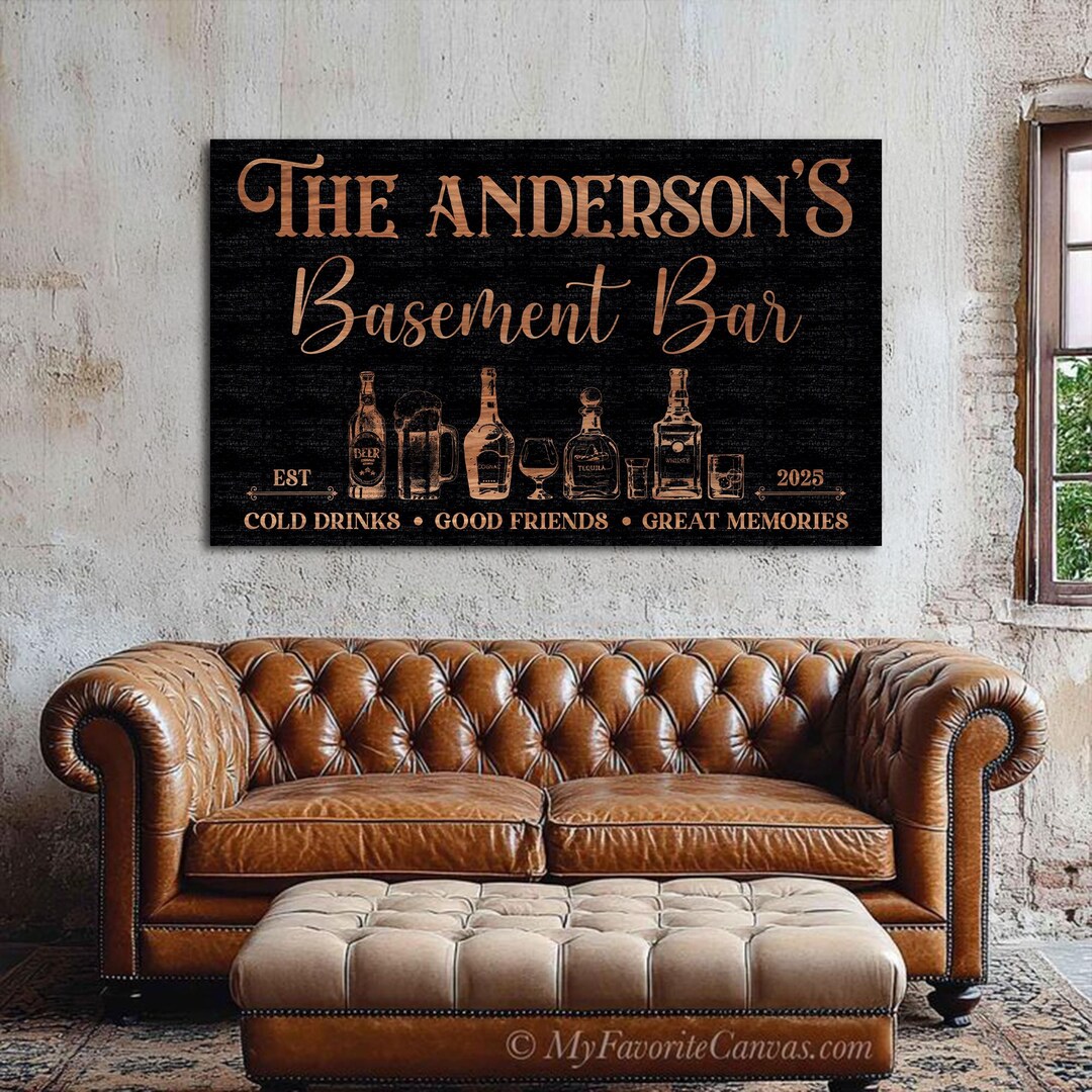 Custom Metal Basement Bar Sign – Personalized Man Cave Wall Art, Home ...