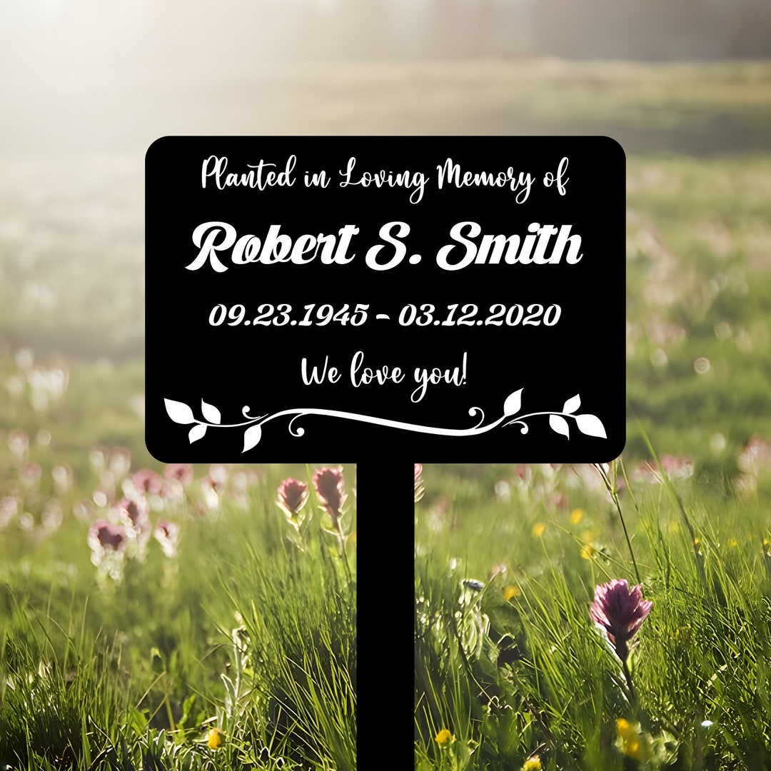 Personalized Memorial Tree Sign Stake, Memorial Marker, Metal Garden ...