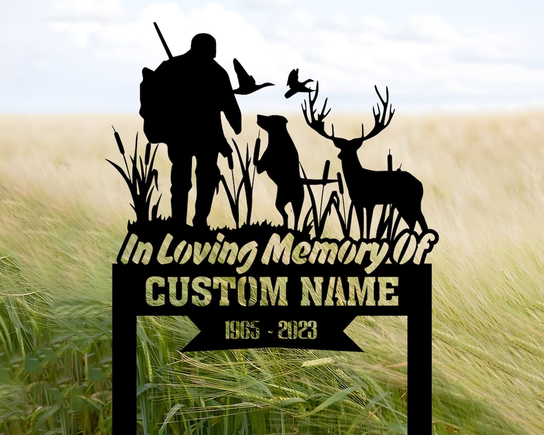 Personalized Hunting Memorial Stake, Fishing Memorial Stake, Dad Grave ...