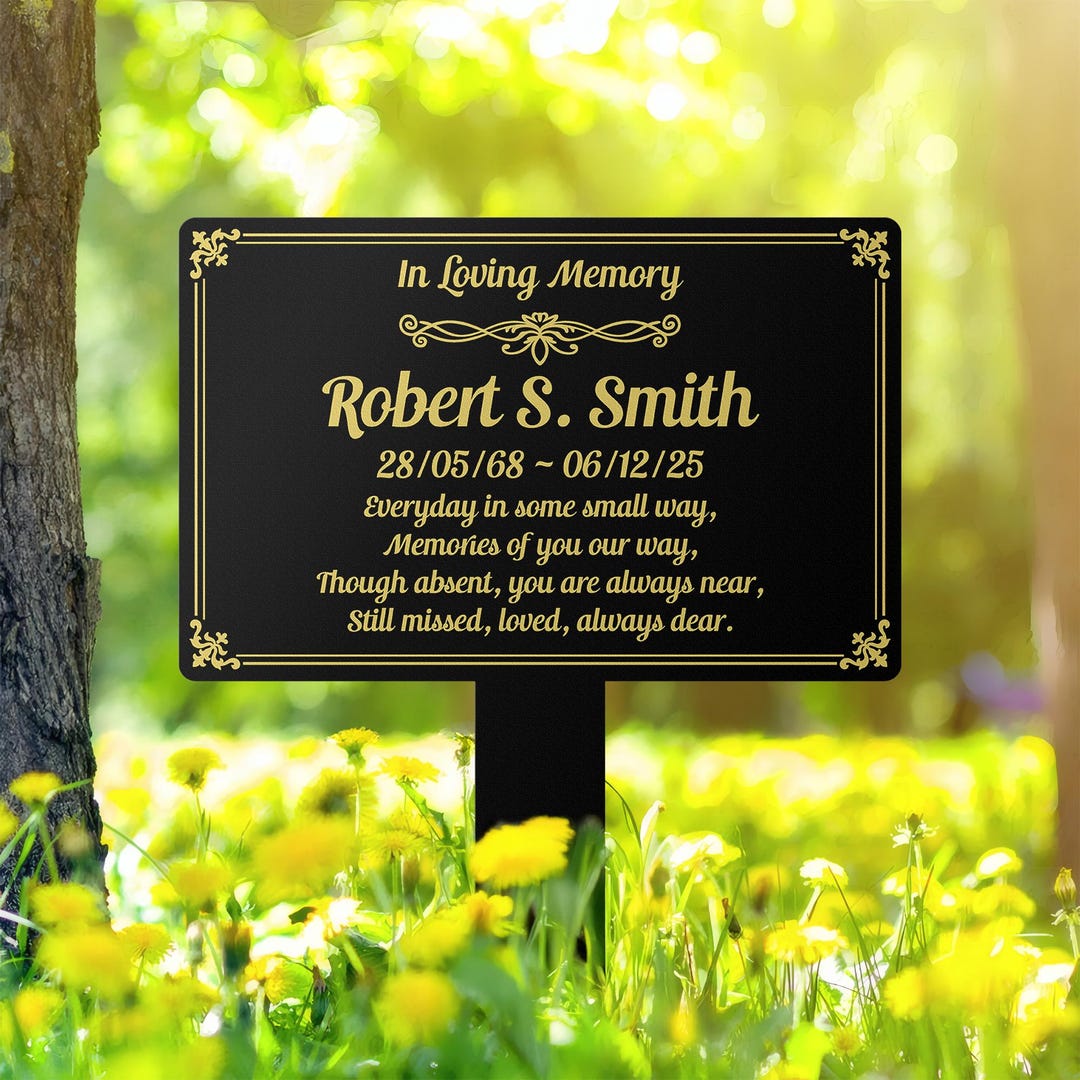 Custom Memorial Tree Sign Stake, Memorial Marker, Metal Garden Marker ...