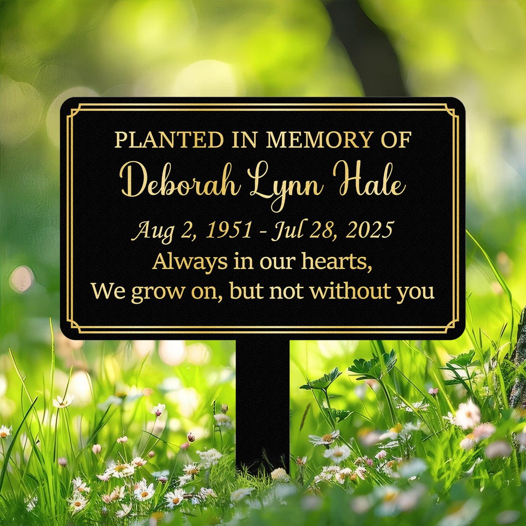 Custom Memorial Tree Sign With Stake, Metal Name Plate, Metal Memorial ...