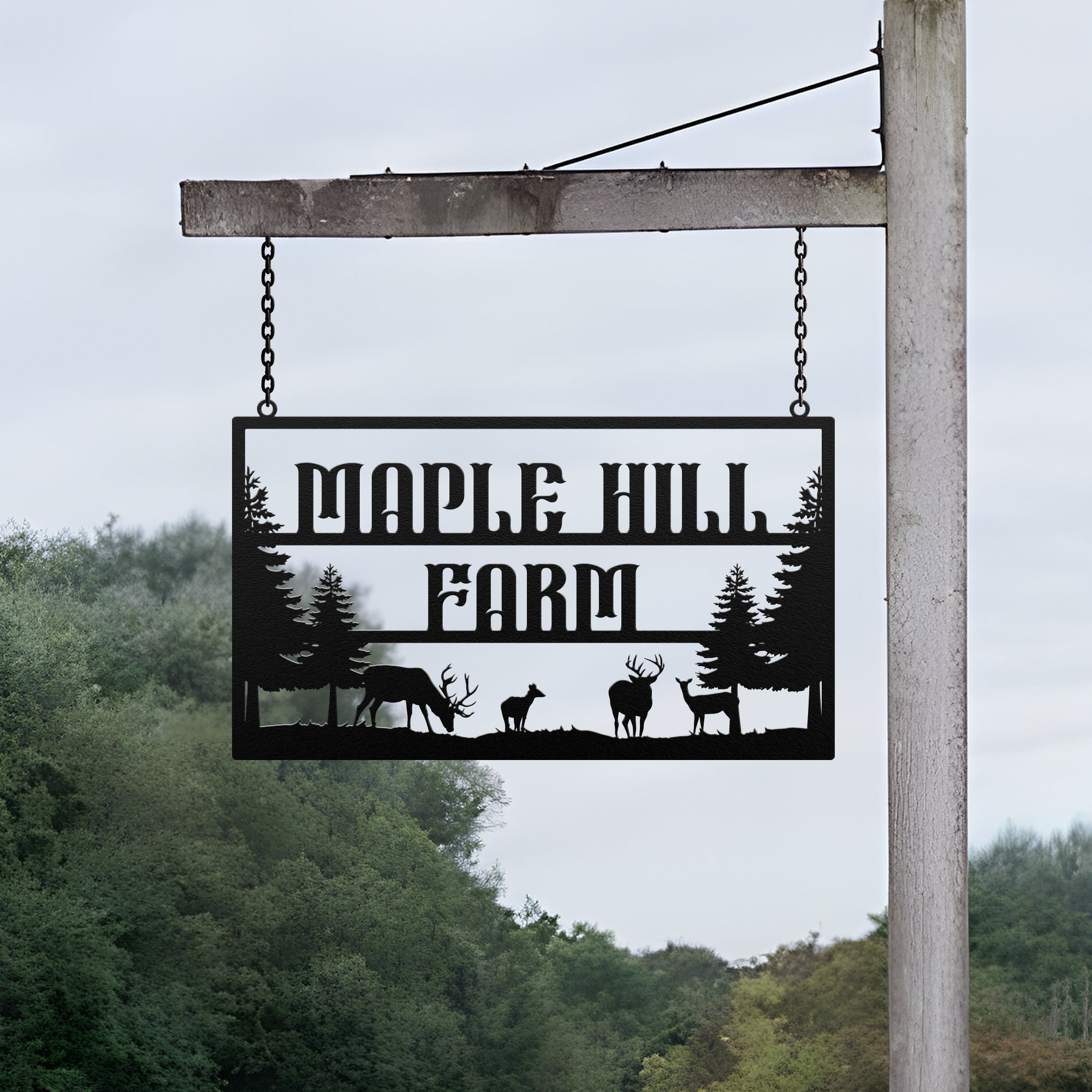 Personalized Metal Farm Sign, Custom Metal Farm Name Sign, Large Metal ...