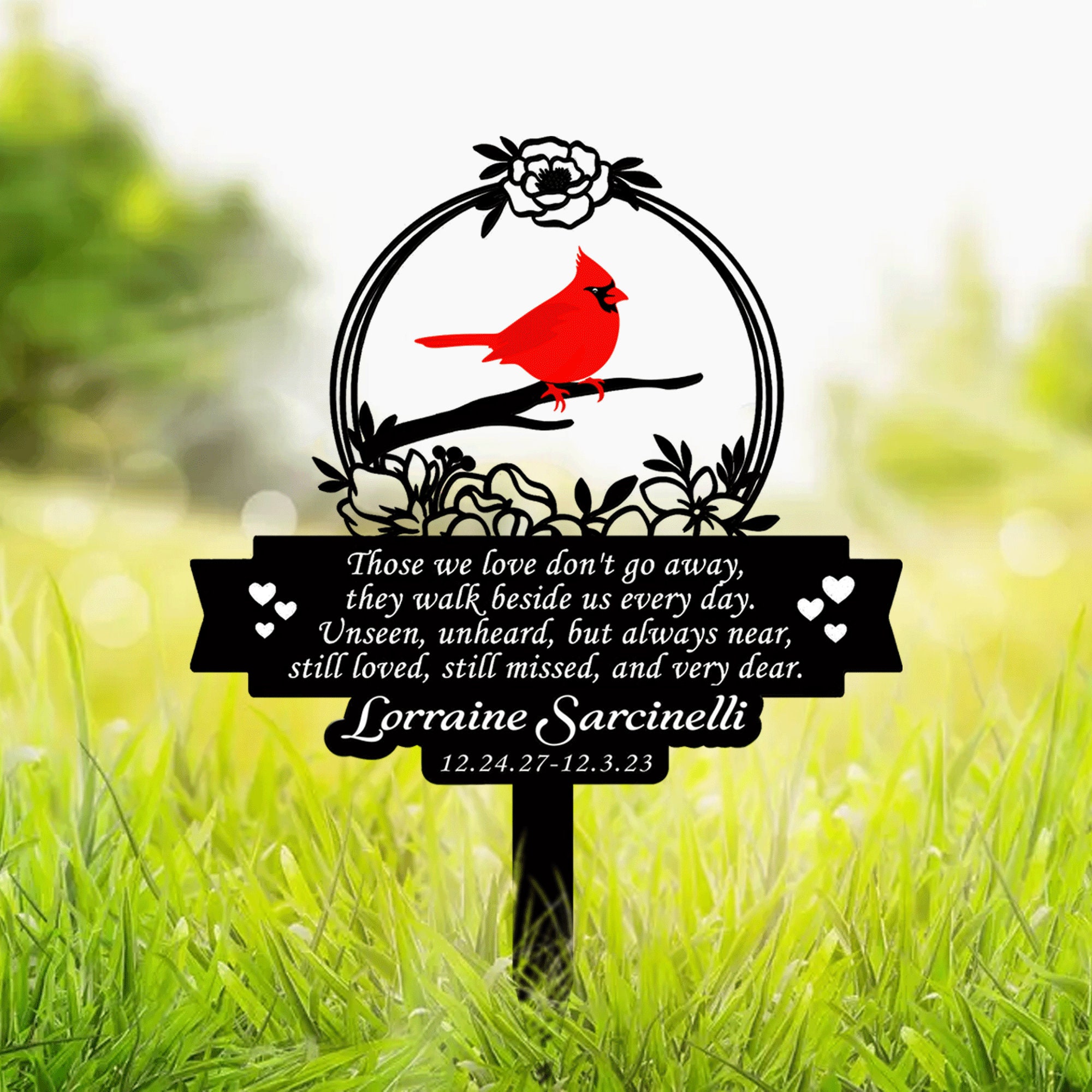 Personalized Memorial Stake Metal, Cardinal Garden Stakes, Cardinals ...
