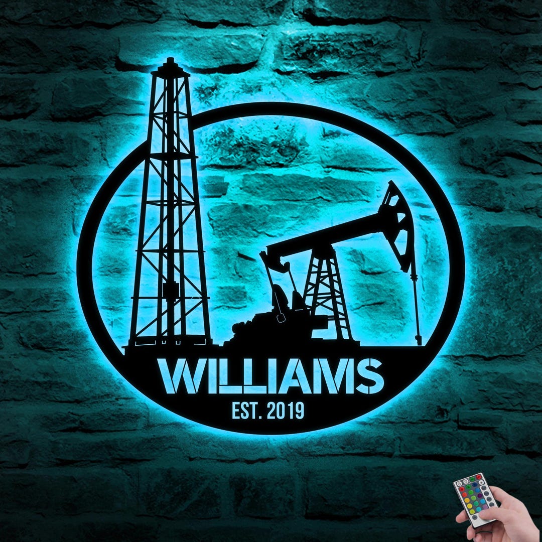 Custom Coal Mining US Flag Metal Wall Art LED Light Personalized Miner ...