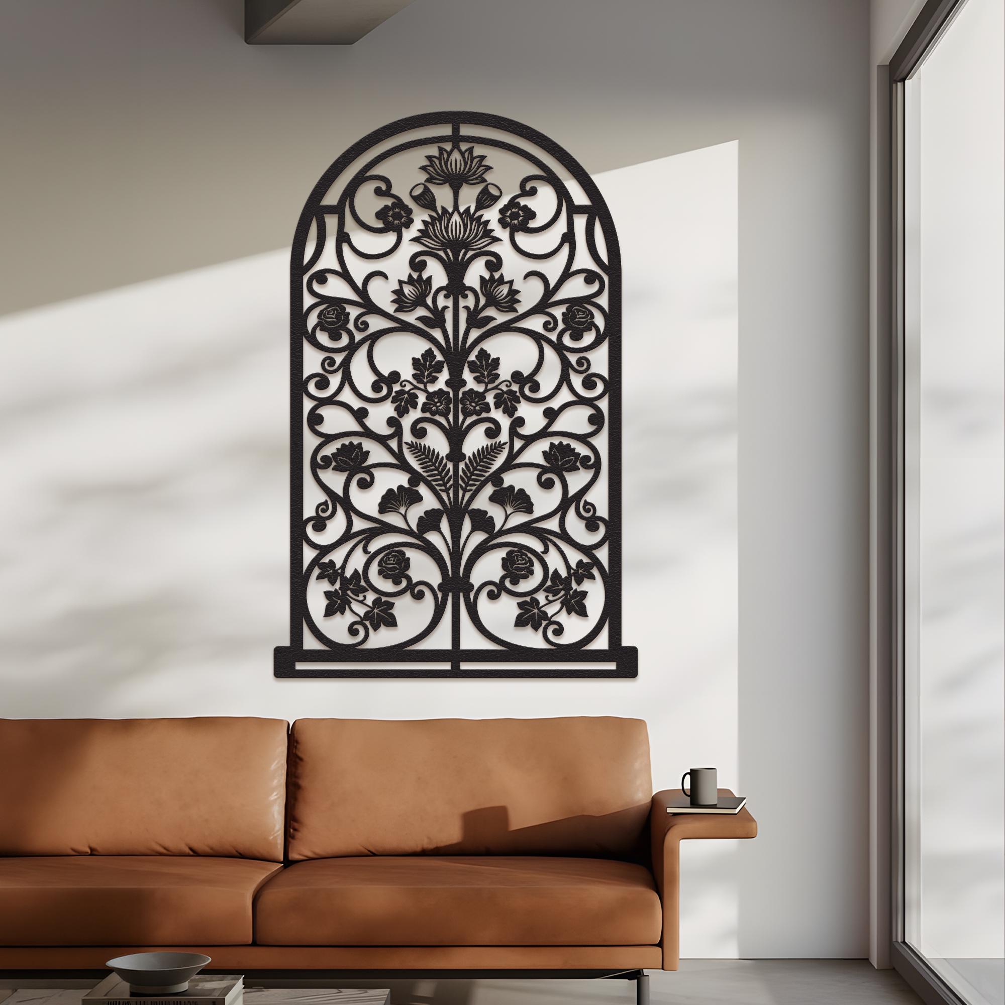 Arched Metal Wall Art, Gothic Arch Wall Decor, Rustic Vertical Metal ...