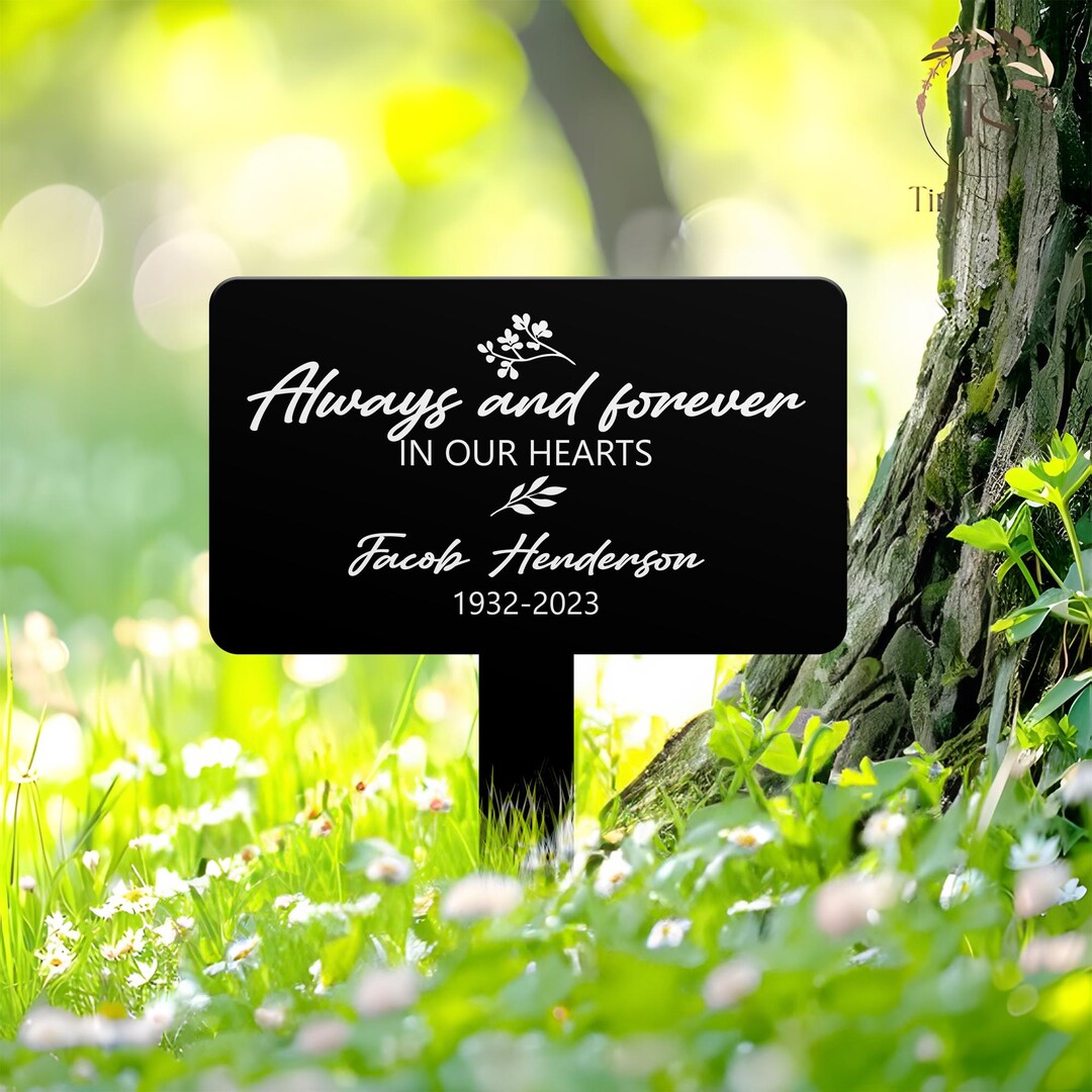 Custom Memorial Tree Sign Stake, Memorial Marker, Metal Garden Marker ...