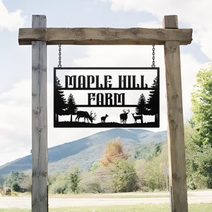 Personalized Metal Farm Sign, Custom Metal Farm Name Sign, Large Metal ...