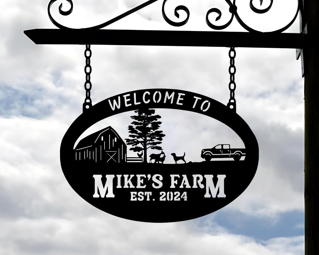 Personalized Your Metal Farm Sign, Farmhouse Metal Sign, Custom Ranch ...