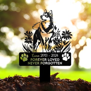 Personalized Siberian Husky Memorial Stake, Custom Siberian Huskies ...