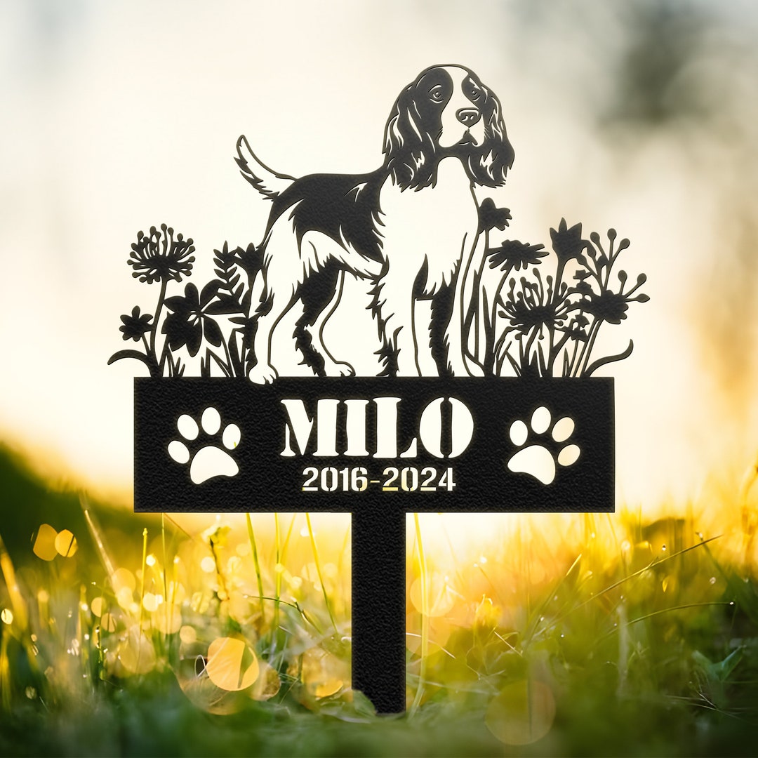 English Springer Spaniels Dog Sign Dog Memorial Stake, Sympathy Sign ...