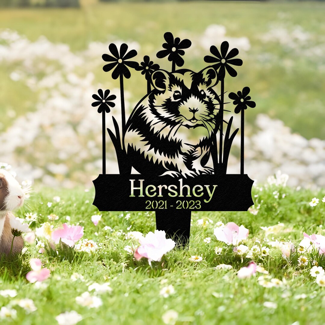 Personalized Hamster Memorial Stake, Hamster Grave Marker With Flowers ...
