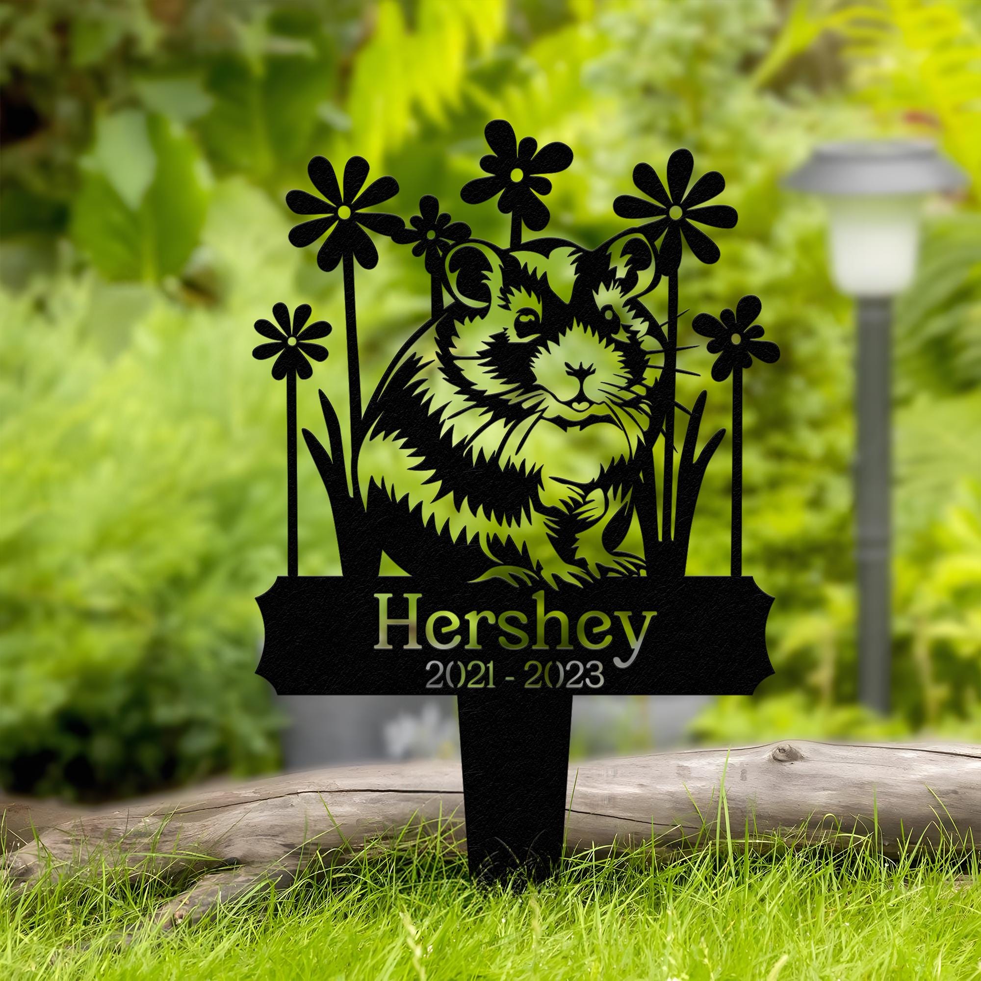 Personalized Hamster Memorial Stake, Hamster Grave Marker With Flowers ...