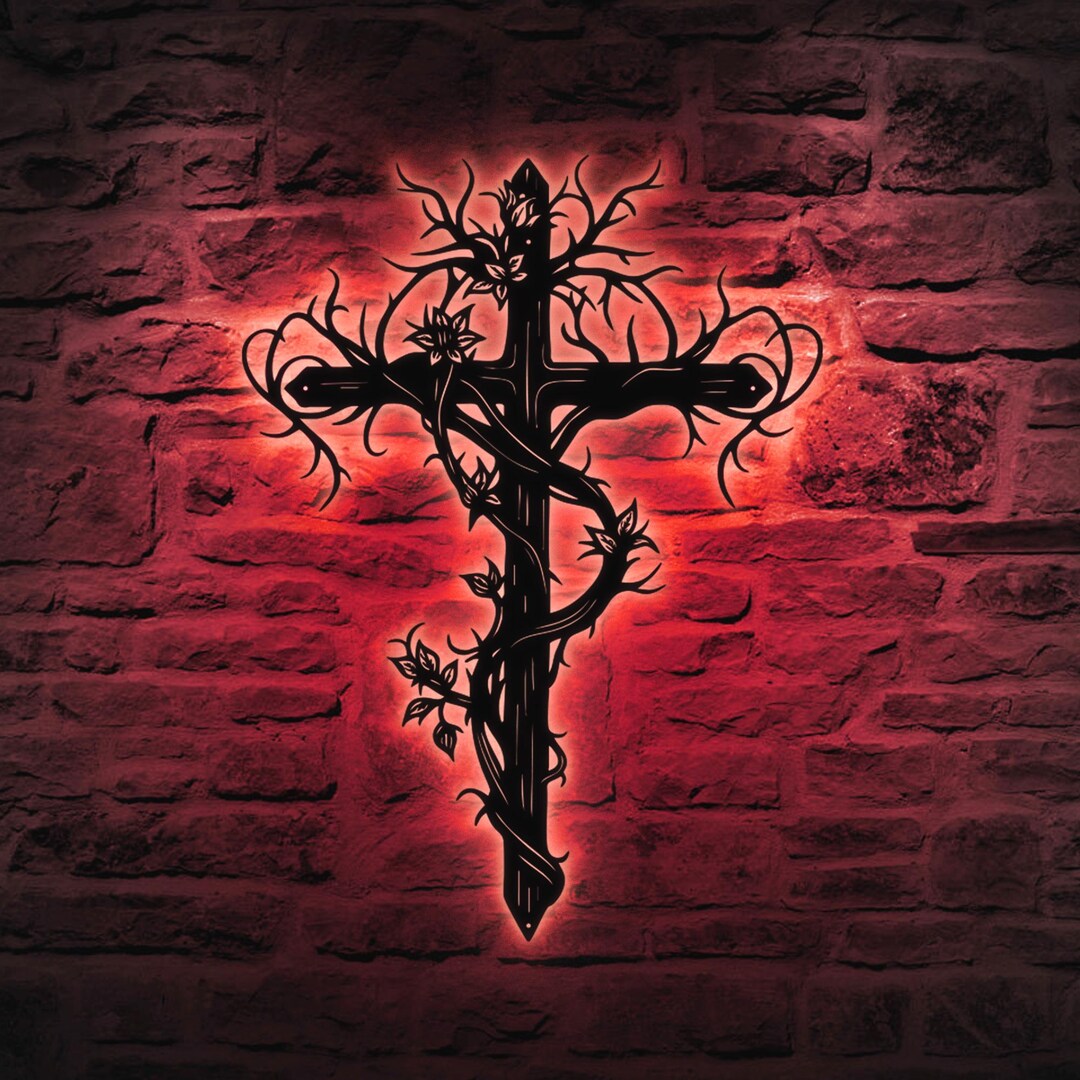 Christian Cross Metal Wall Art – Living Cross of Life, Jesus Metal Sign ...