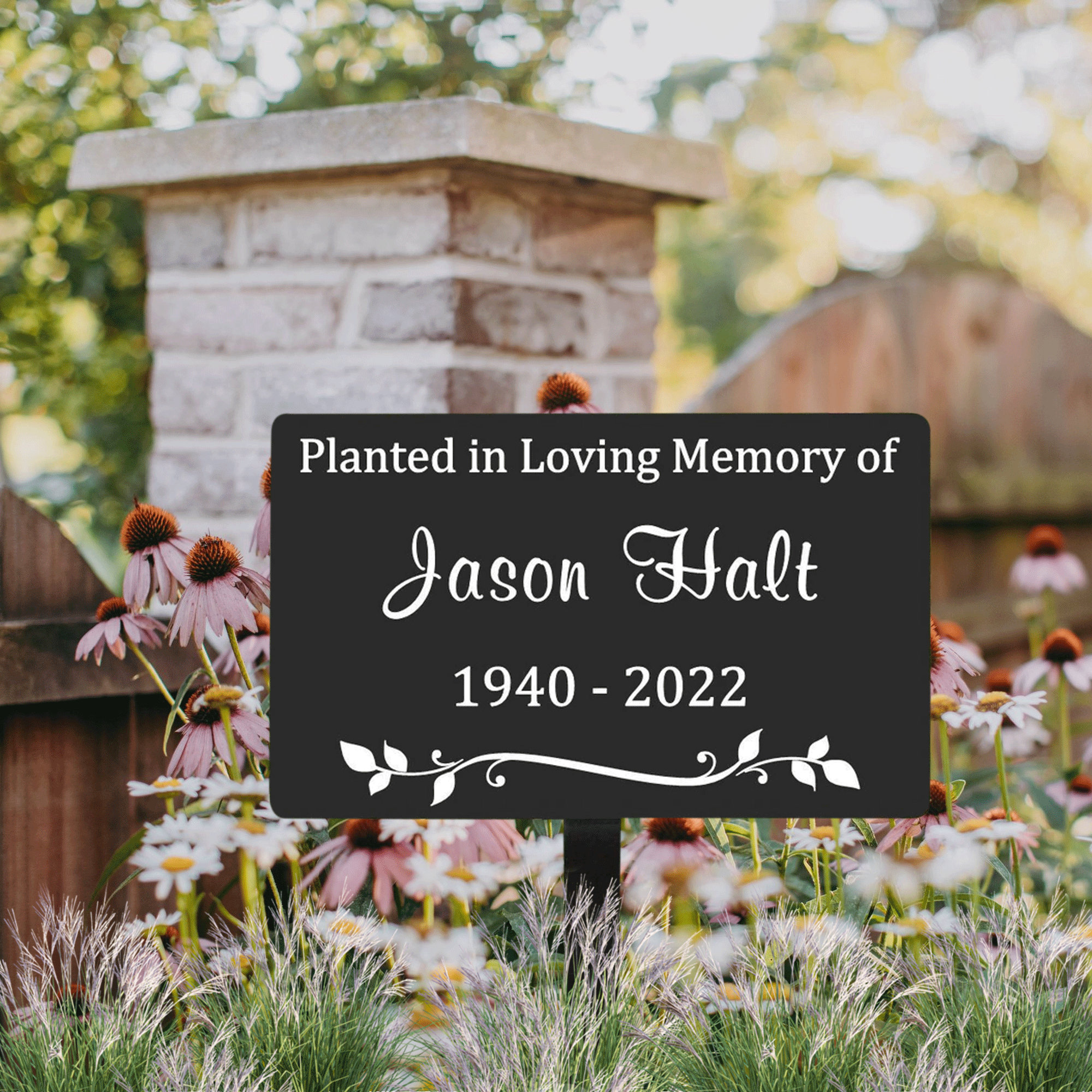 Custom Memorial Tree Sign Stake, Memorial Marker, Metal Garden Marker ...