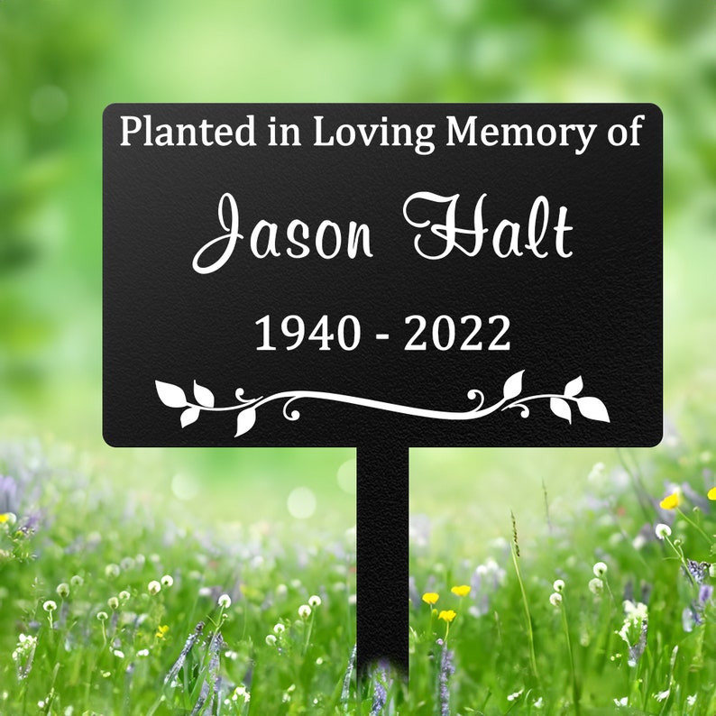 Custom Memorial Tree Sign Stake, Memorial Marker, Metal Garden Marker ...