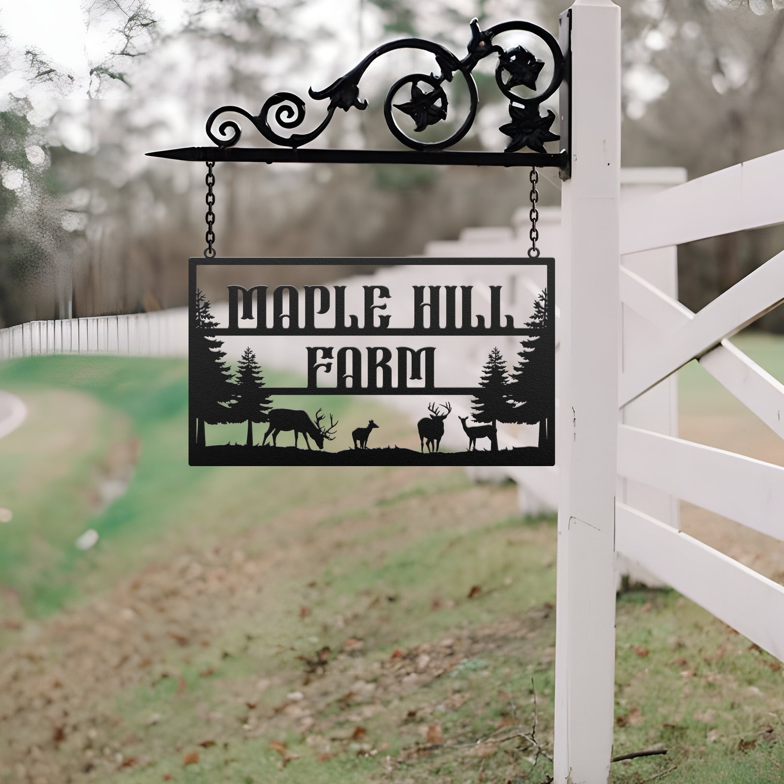 Personalized Metal Farm Sign, Custom Metal Farm Name Sign, Large Metal ...