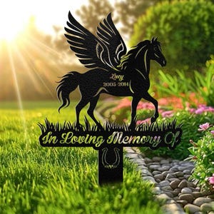 Custom Horse Memorial Stake Sign, Personalized Pet Grave Markers Sign ...