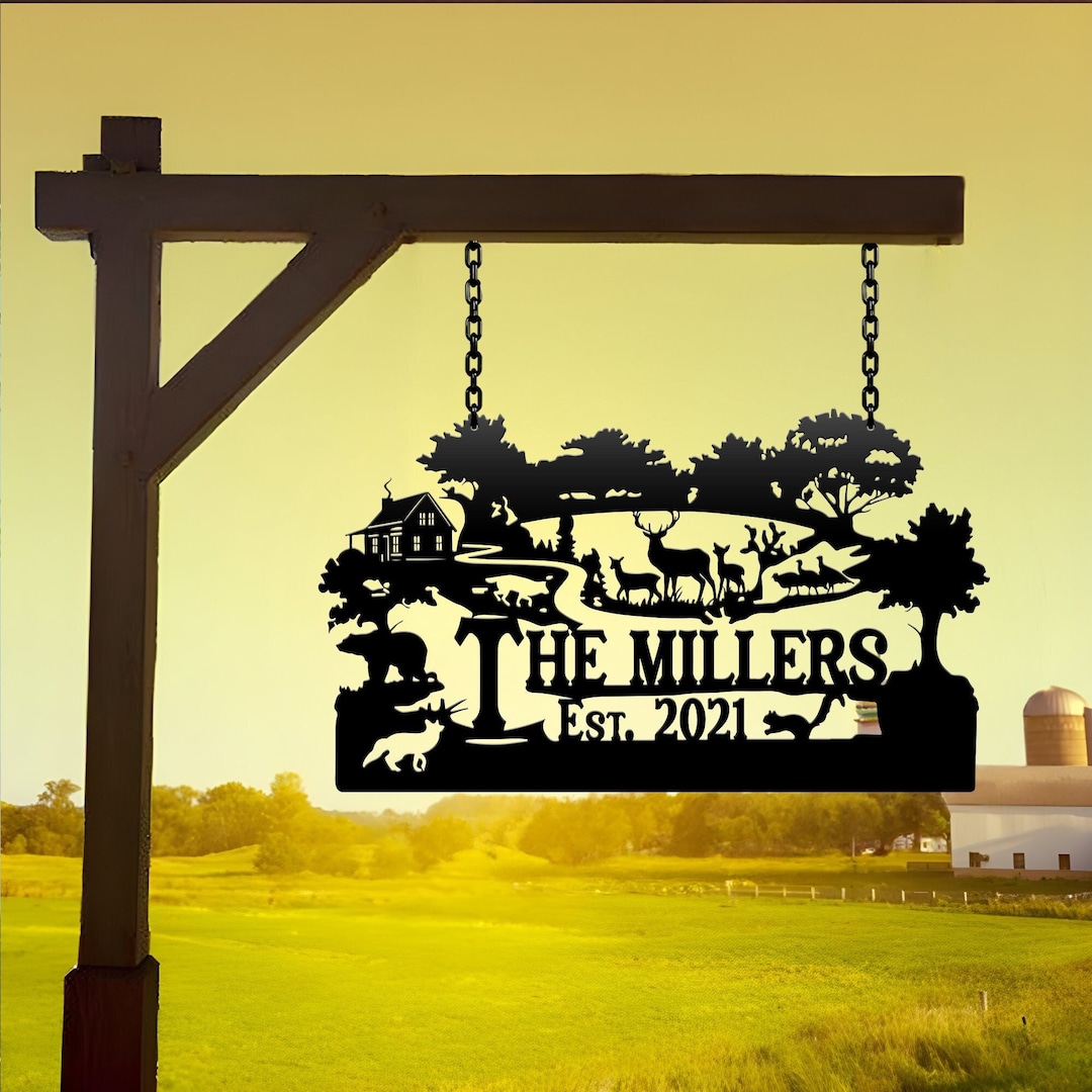 Personalized Metal Farm Sign, Custom Metal Farm Name Sign, Large Metal ...