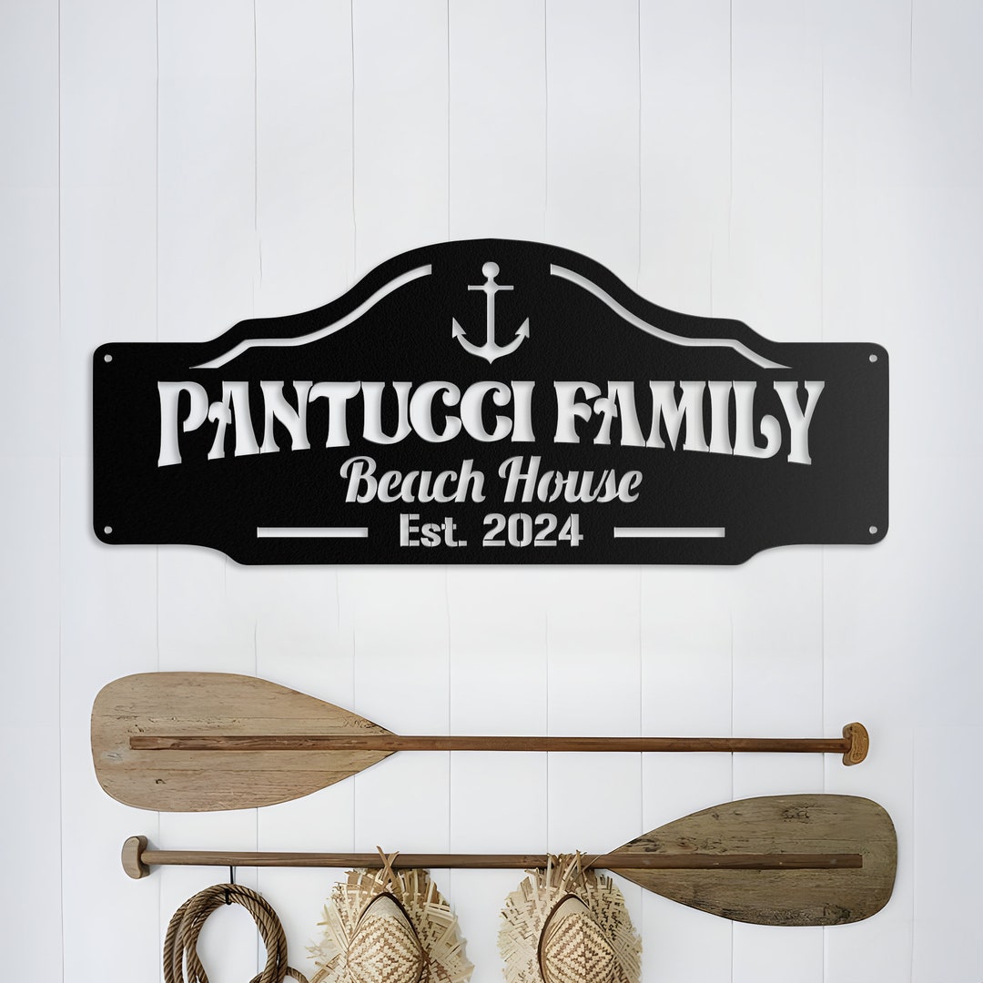 Custom Beach House Sign, Last Name Sign, Beach House Decor, Family Name ...