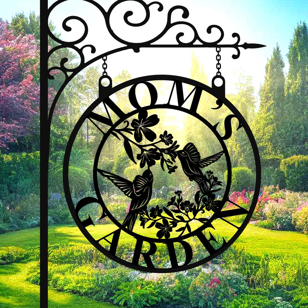 Personalized Hummingbird Garden Sign, Custom Metal Wall Art ...