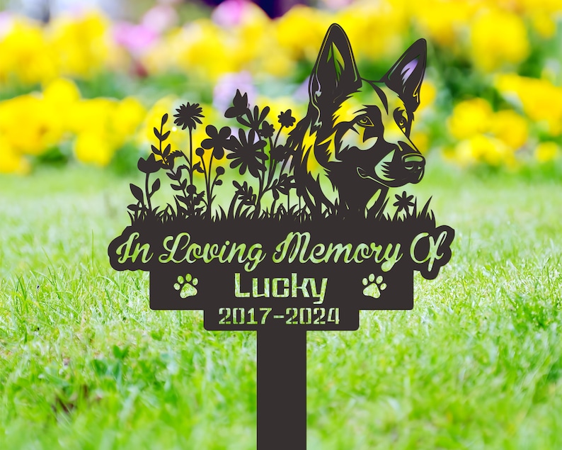 Personalized German Shepherds Grave Marker Memorial Stake Sign, Dog ...