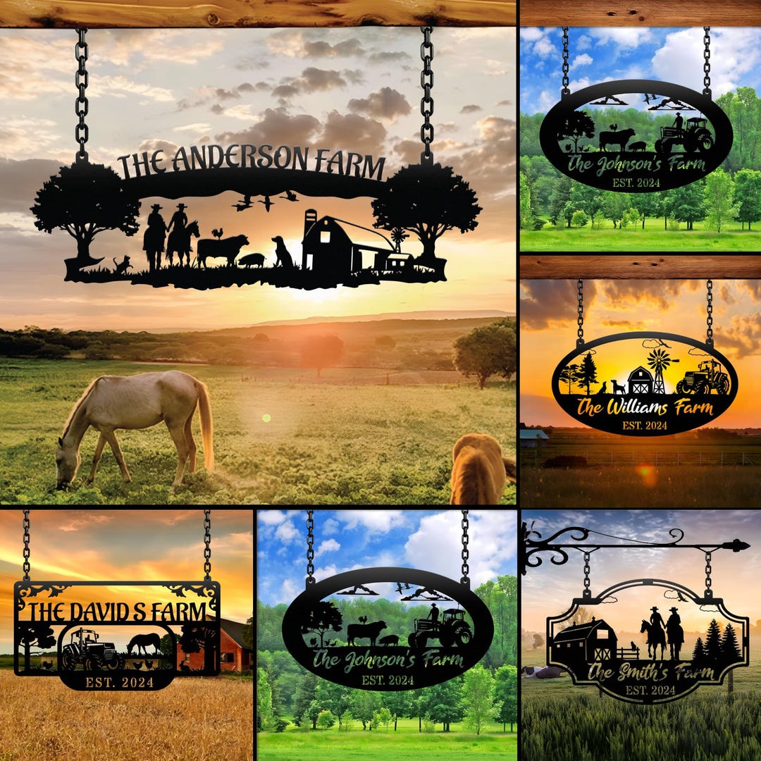 Personalized Your Metal Farm Sign, Farmhouse Metal Sign, Custom Ranch ...