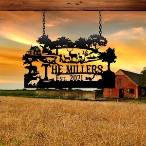 Personalized Metal Farm Sign, Custom Metal Farm Name Sign, Large Metal ...