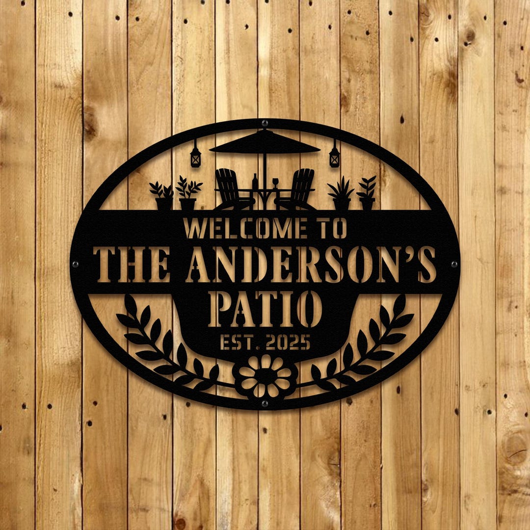 Personalized Metal Patio Sign, Custom Metal Backyard Sign, Outdoor ...
