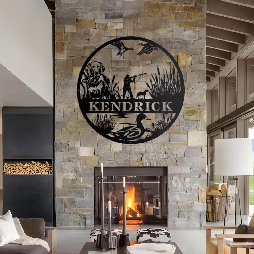 Custom Duck Hunting Metal Wall Art, Personalized Hunter Name Sign With ...