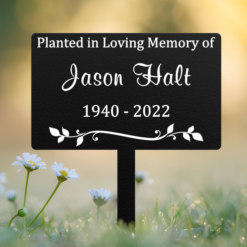 Custom Memorial Tree Sign Stake, Memorial Marker, Metal Garden Marker ...
