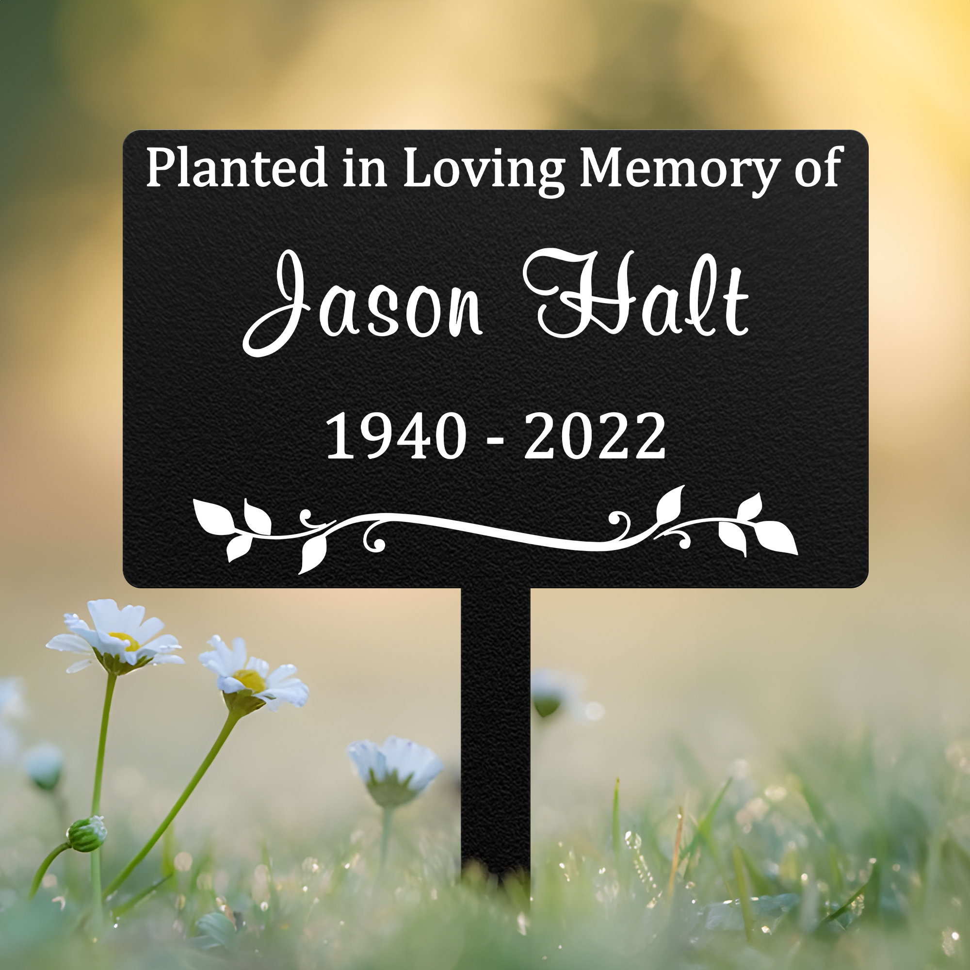Custom Memorial Tree Sign Stake, Memorial Marker, Metal Garden Marker ...