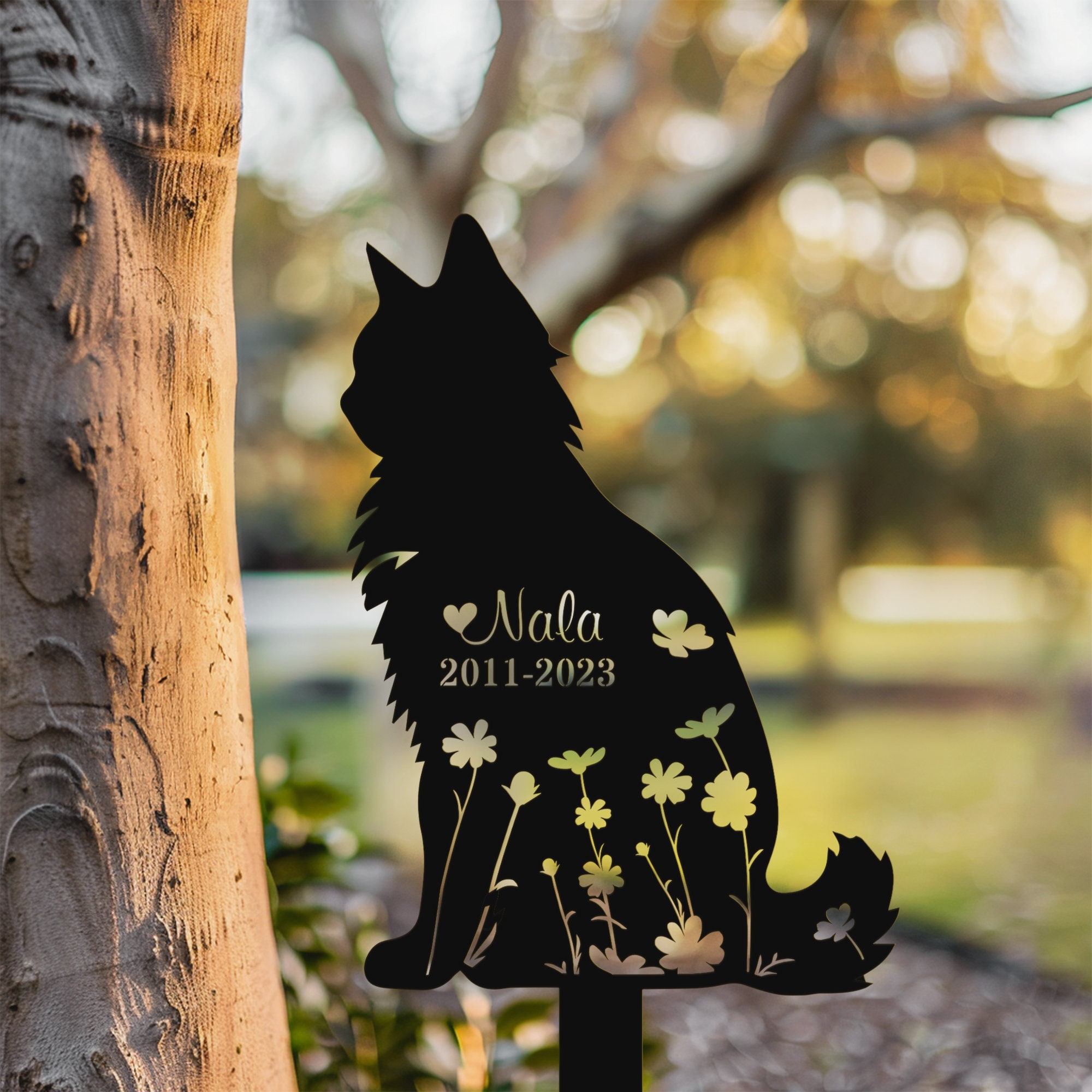 Custom Cat Breed Memorial Stake, Personalized Cat Garden Stake Sign ...